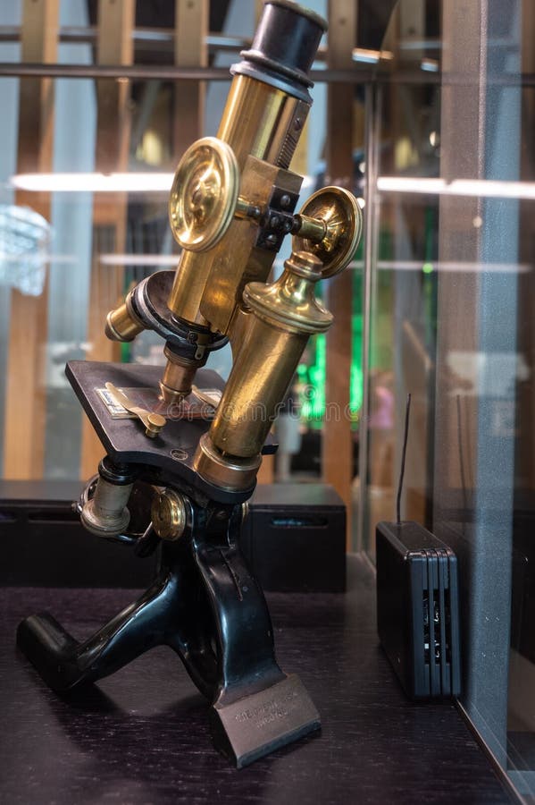 Old Laboratory Microscope in a Museum Editorial Stock Image - Image of ...
