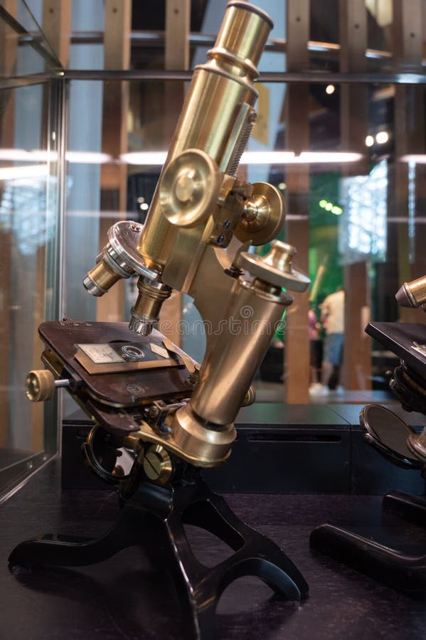An Old Laboratory Microscope in a Museum Editorial Photo - Image of ...