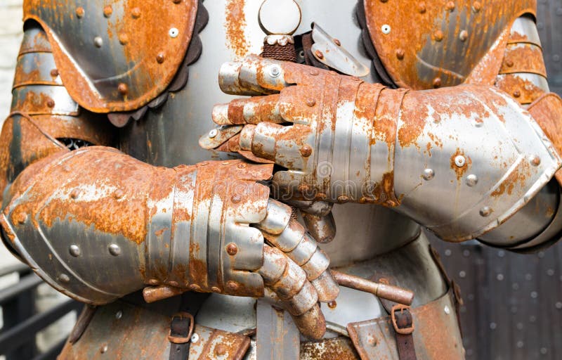 Old and Rusty Medieval Knights Armor Stock Photo - Image of iron, ages ...