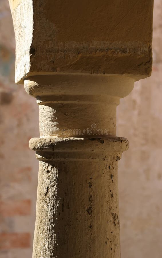 Medieval Column Cloister in Abbey of Mont-Saint-Michel, Normandy ...