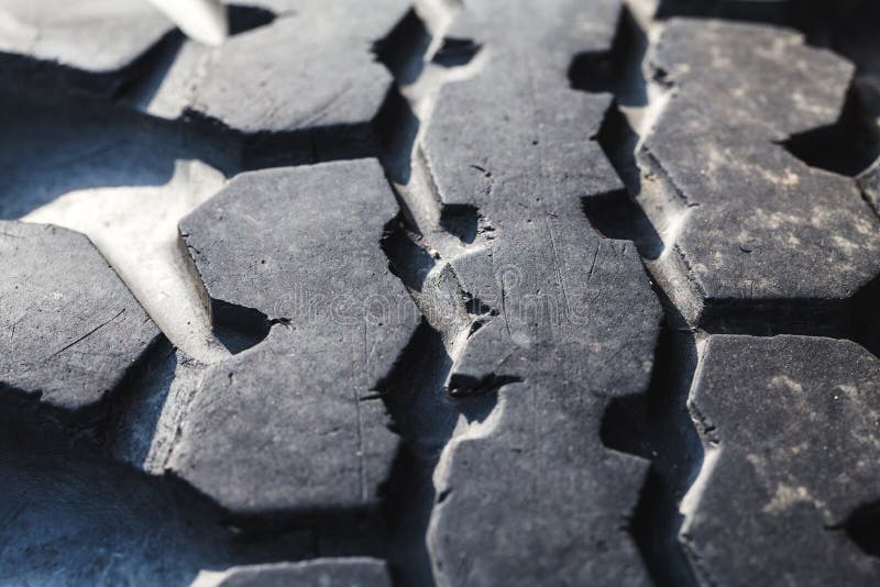 Detail of Old Off-road Vehicle Tire Stock Photo - Image of four, detail ...