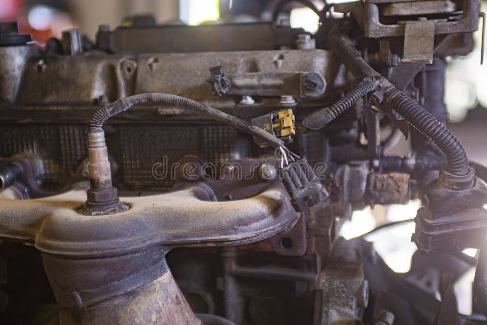 Detail of Old and Rusty Car Engine Stock Image - Image of design, motor ...