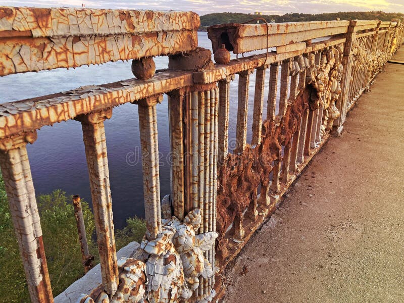 Detail of an Old, Rusty Garden Gate Repeatedly Painted Over, the Paint ...