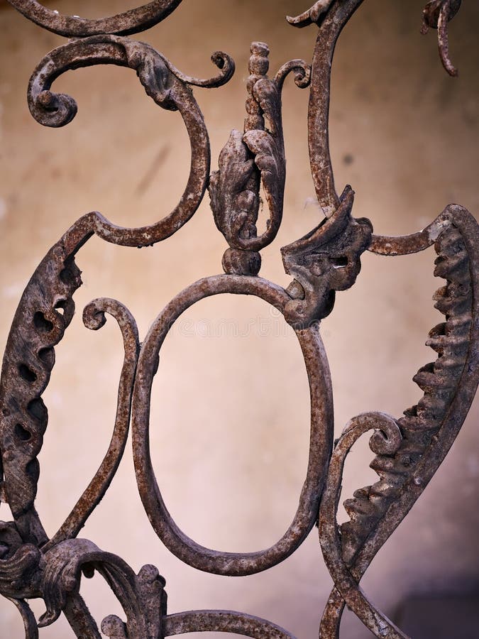 Detail of Old Rusty Metal Railing, Texture, Background Stock Photo ...