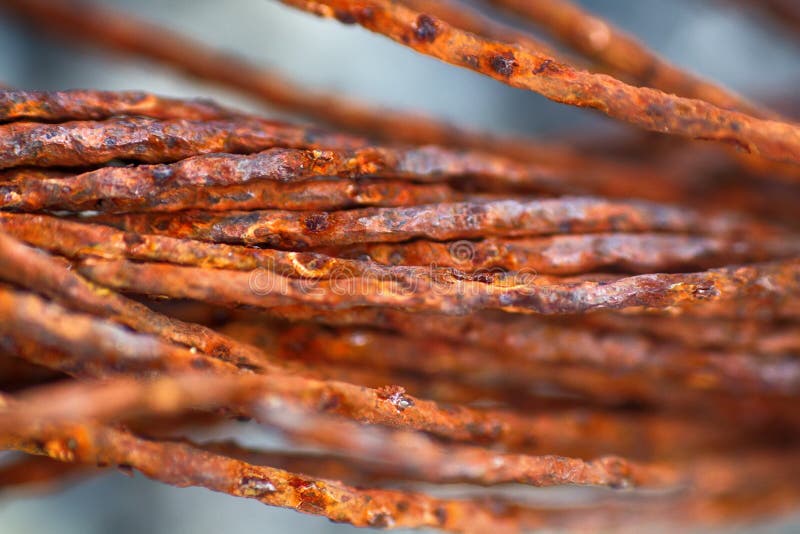 Detail of Old Rusty Wire Close-up Stock Photo - Image of macro ...
