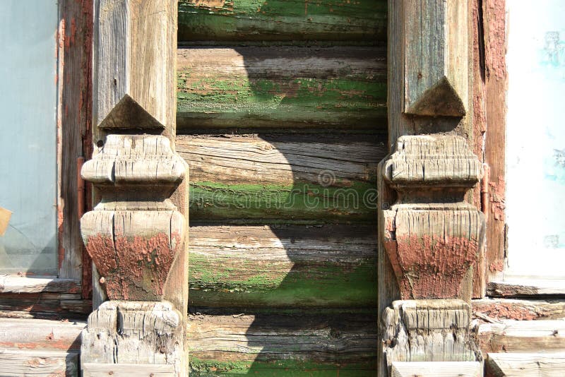 Detail of Old Wood Window Frame, Rough Shabby Painted Wood Texture ...