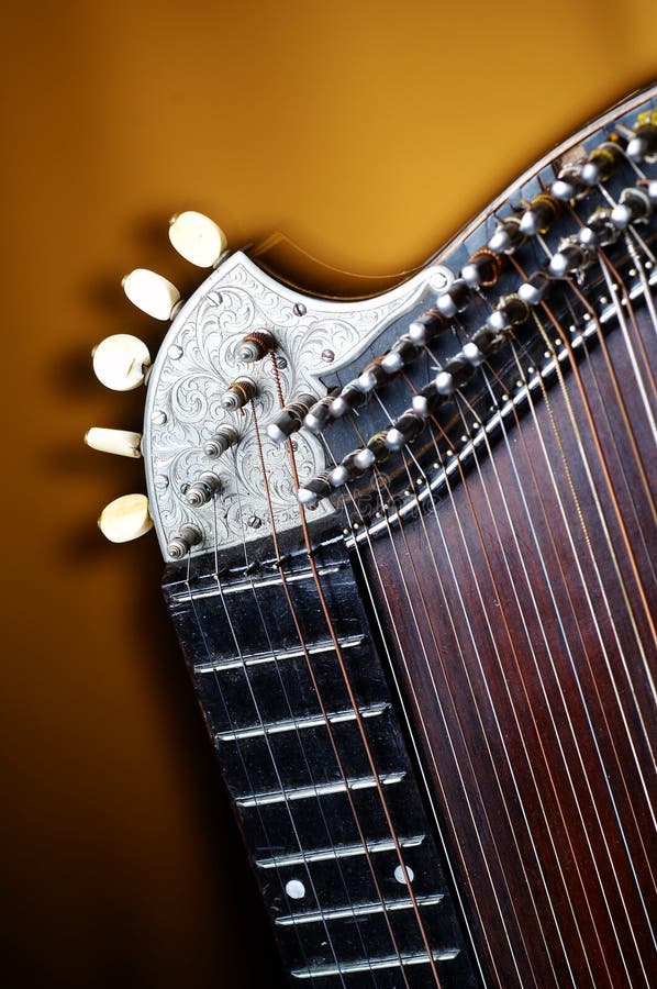 Detail of Old Zither Instrument Stock Photo - Image of museum, string ...