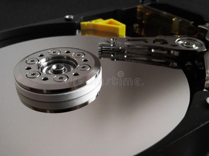 Detail from an Opened Hard Disk Stock Photo - Image of equipment ...