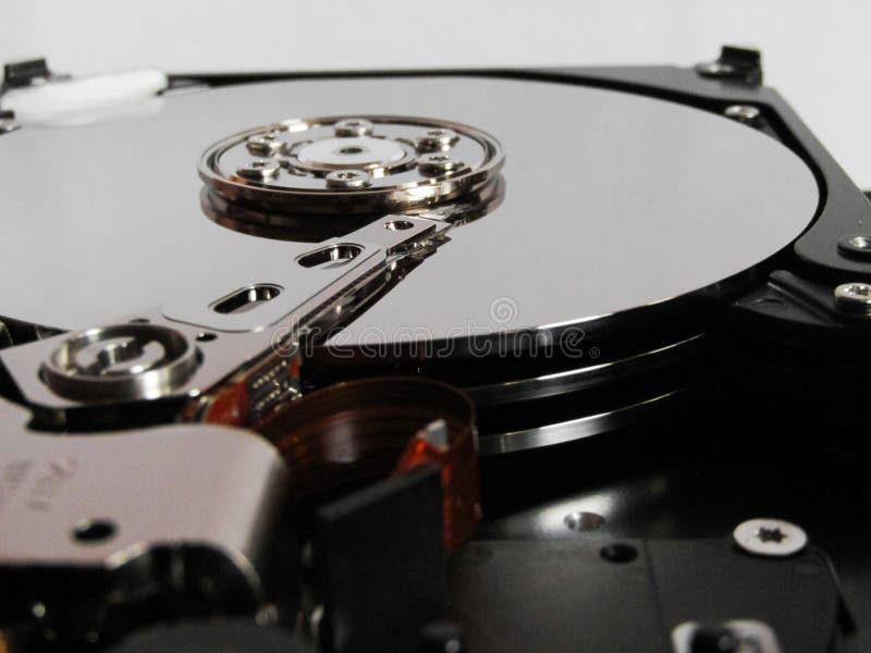 Detail from an Opened Hard Disk Stock Image - Image of electronics ...