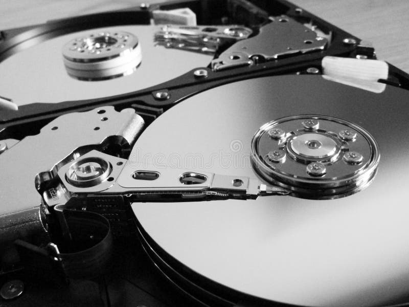 Detail from an Opened Hard Disk Stock Photo - Image of head, detail ...