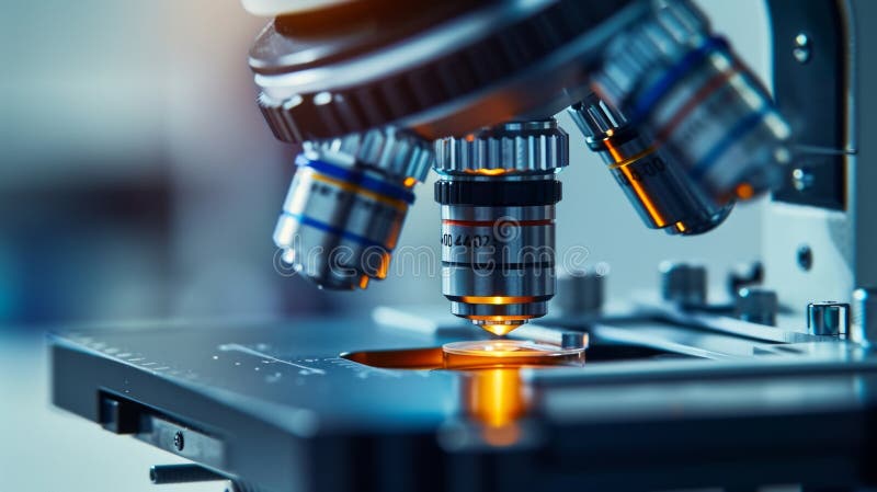 The Detail-Oriented Examination of a Sample Slide Under Microscope ...