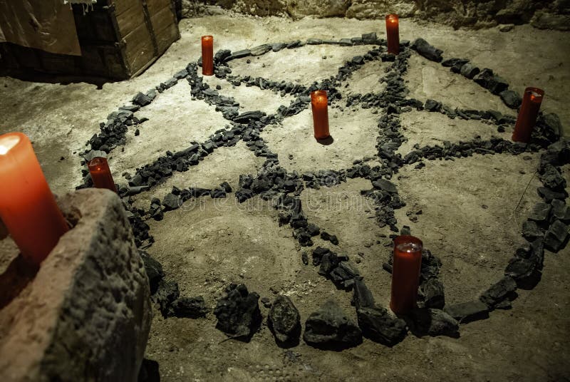Pentacle for Satanic Ritual Stock Image - Image of witch, manuscript ...