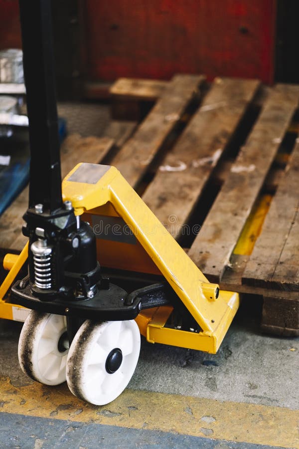 Pallet Lifting Machine in an Industrial Workshop Stock Photo - Image of ...