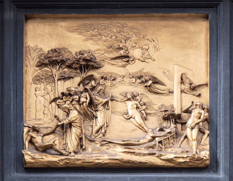 Detail of the Paradise Gate in Florence Stock Photo - Image of detail ...