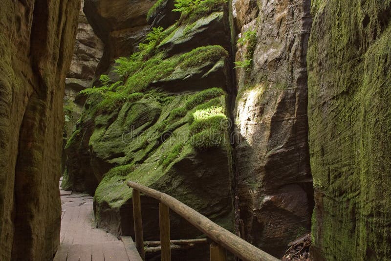 Bridge Forming Passage Over Beautiful Chasm Stock Photo - Image of ...