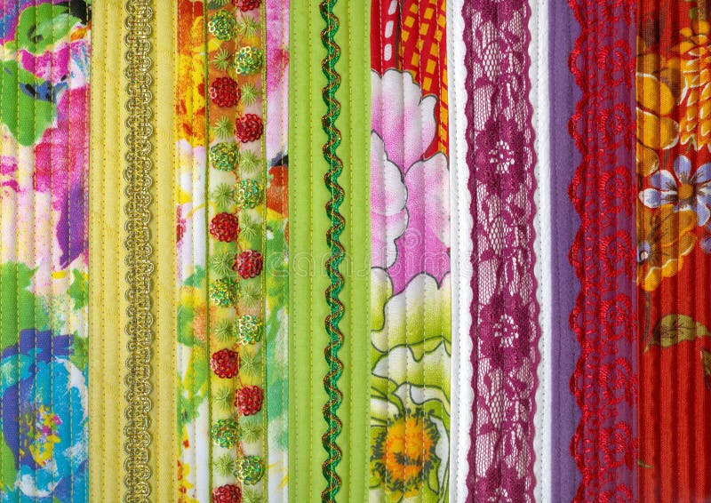 Detail of Patchwork Fabric Handmade Stock Image - Image of purple ...