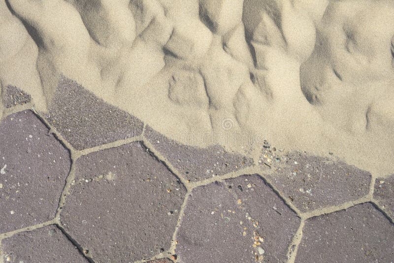 Detail of Pavement and Sand at the Promenade Stock Image - Image of ...