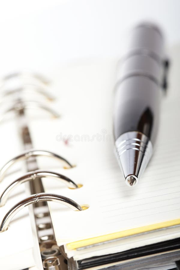 Detail of Pen and Opened Agenda Stock Image - Image of memory, date ...