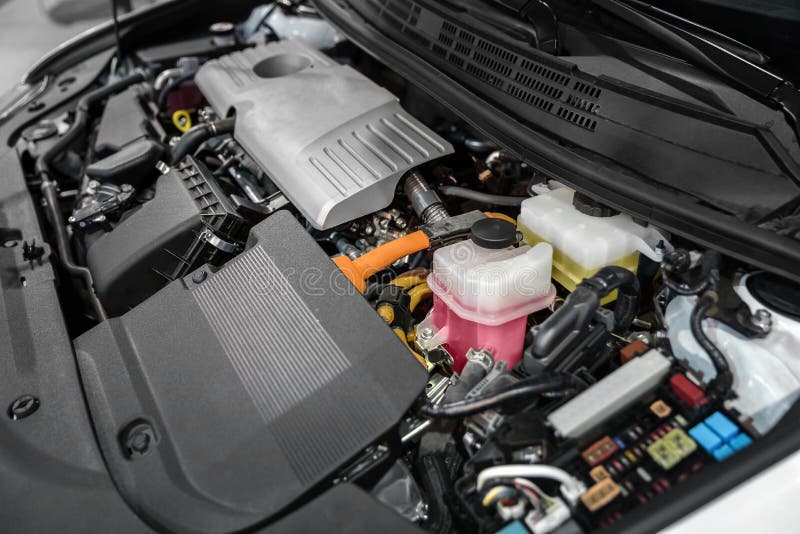 Detail Photo of Car Engine Under the Hood Stock Photo - Image of ...