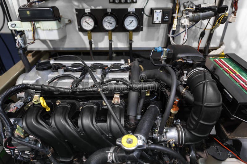 Detail Photo of Car Engine Under the Hood Stock Photo - Image of clean ...