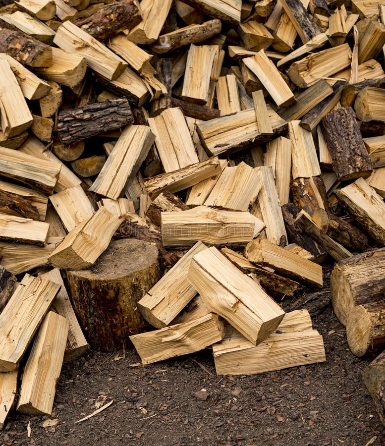 Detail of a Pile of Chopped Pine Wood Stock Image - Image of close ...