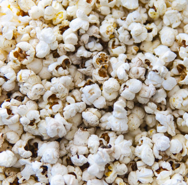Detail of Popcorn Inside of a Glass Bowl Stock Image - Image of white ...