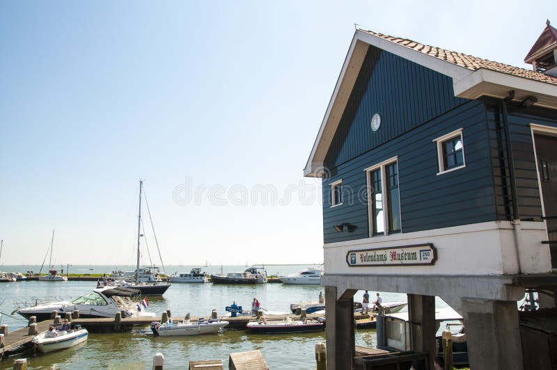 Detail of the Port of Volendam Editorial Stock Photo - Image of houses ...