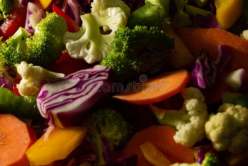 A Serving of Assorted Chopped Vegetables. Stock Photo - Image of ...