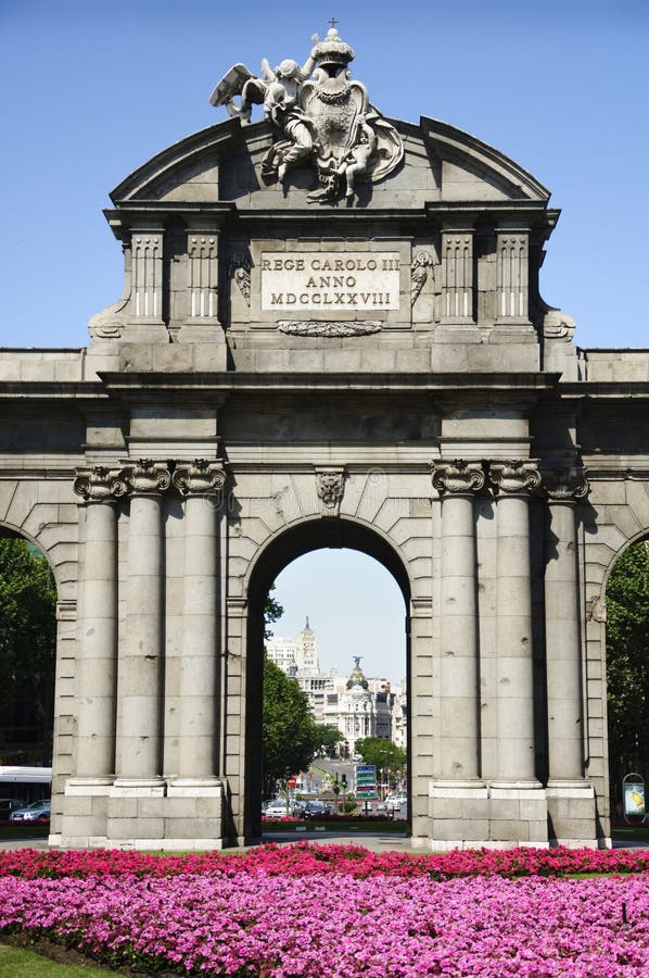 Detail of Puerta De Alcala in Madrid, Spain Stock Photo - Image of ...