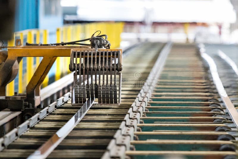 A Puller Pulling an Aluminium Profile on an Extrusion Profile Roller ...