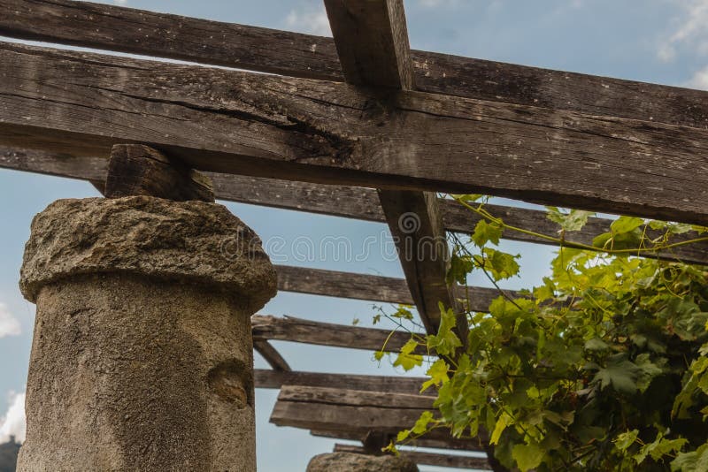 Detail of a Pylon in Stone and Lime of the Vineyards of Carema, Stock ...