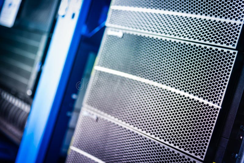 Detail of Rack with Data Backup Hard Drives Covered with Protect Stock ...