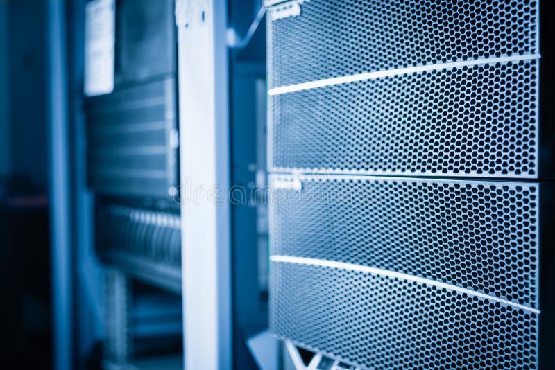 Detail of Rack with Data Backup Hard Drives Covered with Protect Stock ...