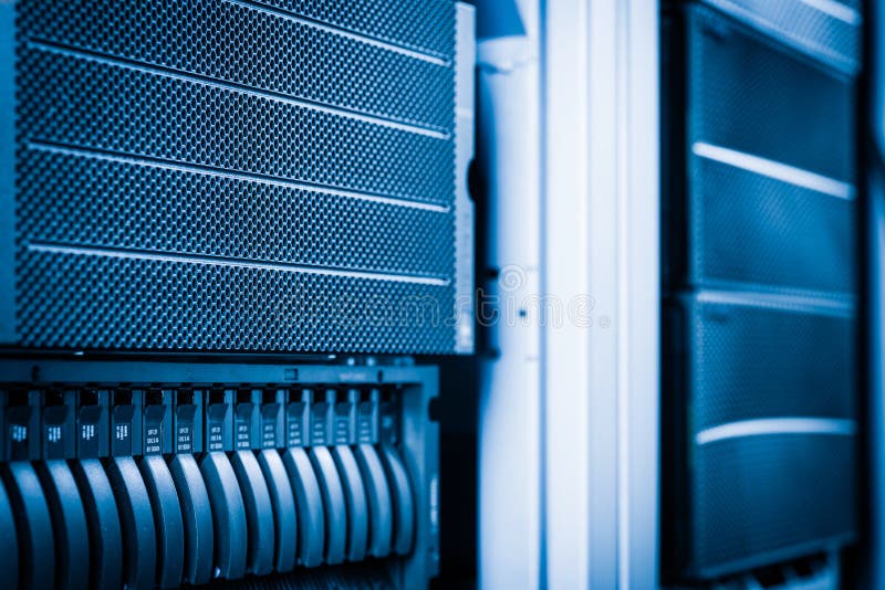 Detail of Rack with Data Backup Hard Drives Covered with Protect Stock ...