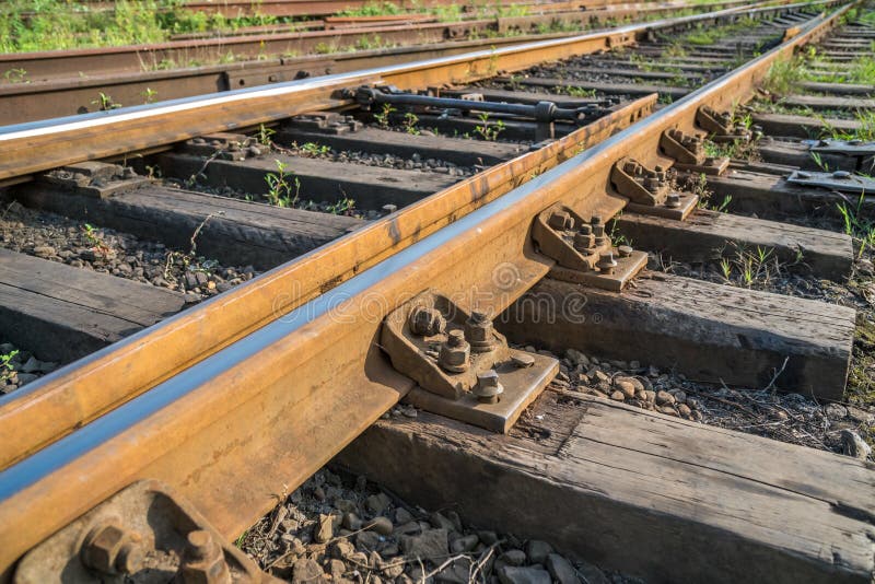 Detail of Railroad Tracks for Rail Transport Stock Image - Image of ...