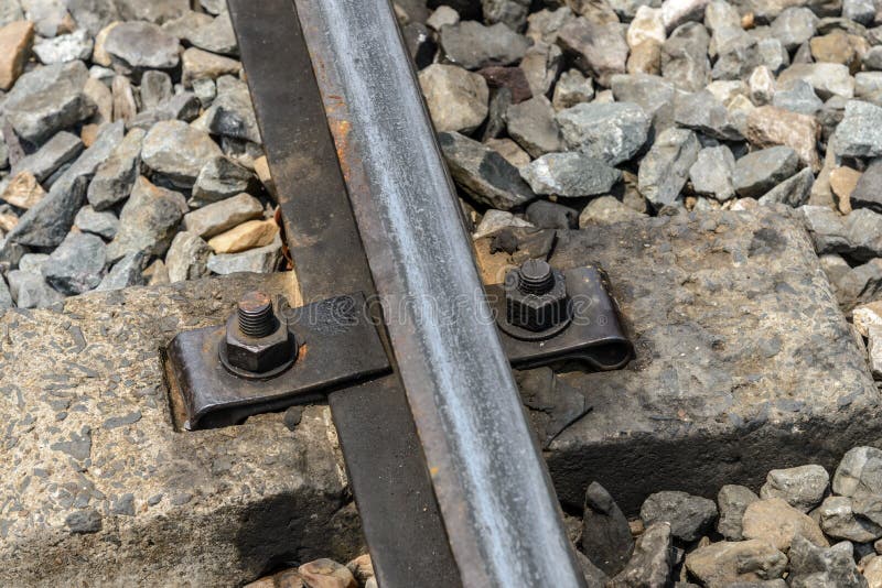 Detail of railway track stock photo. Image of metal - 125589226