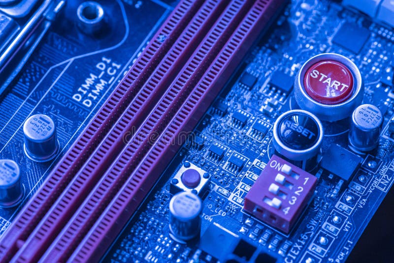 Ram Memory Dimm in a Motherboard 4 Stock Image - Image of access, white ...