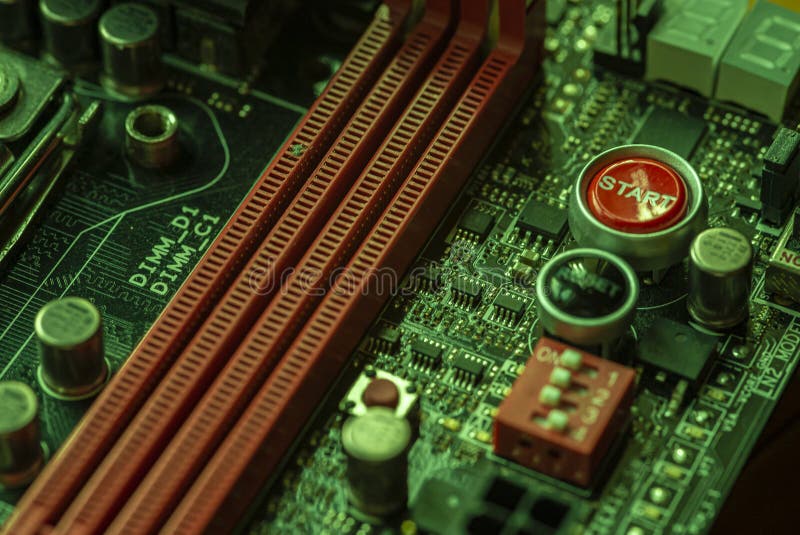 Ram Memory Dimm In A Motherboard 2 Stock Photo - Image of electronic ...