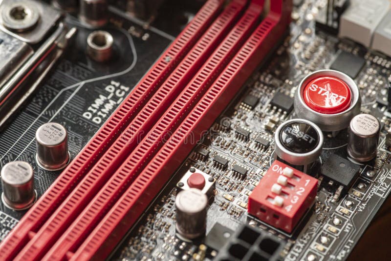 Ram Memory Dimm In A Motherboard 2 Stock Photo - Image of electronic ...