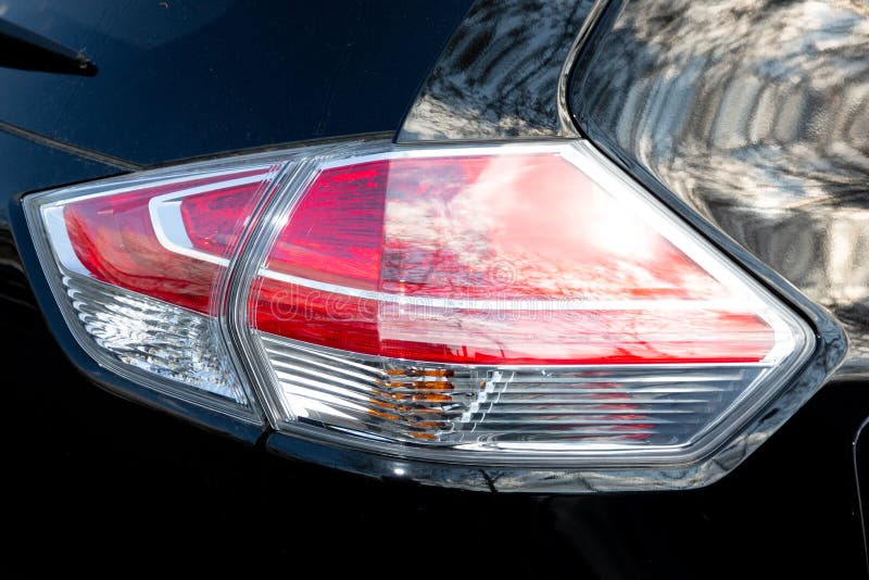 Detail on the Rear Light of a Car Stock Image - Image of transportation ...