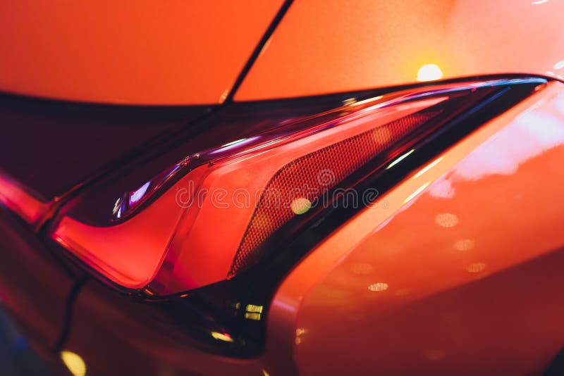 Detail on the Rear Light of a Gold Car. Stock Image - Image of abstract ...