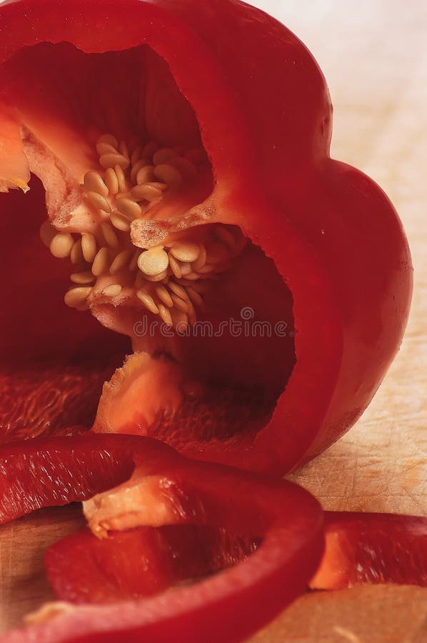 Detail of a Red Bell Pepper Stock Photo - Image of detail, cutted: 44851112