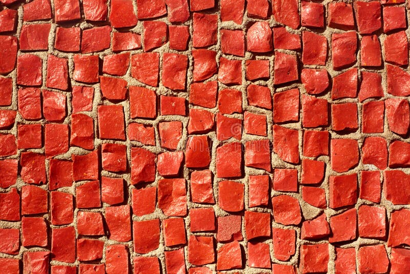 Detail of red mosaic stock image. Image of rows, flat - 39243541