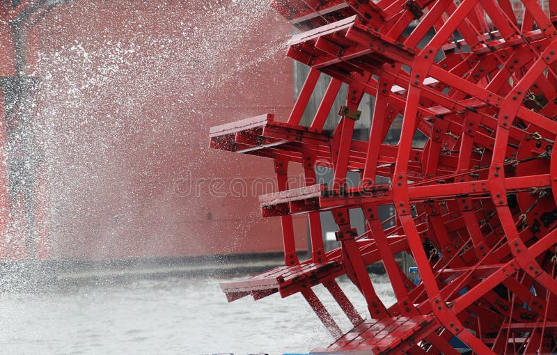 Detail of a Red Paddlewheel Stock Photo - Image of cruise, america ...