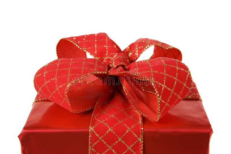Detail of a red present stock photo. Image of holidays - 1414746