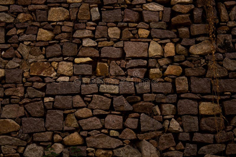 Detail of a Red Rocky Stone Wall in the Countryside Stock Image - Image ...