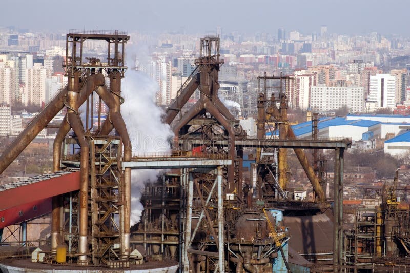 Industrial Steel Mill Aerial View Stock Photo - Image of industry ...