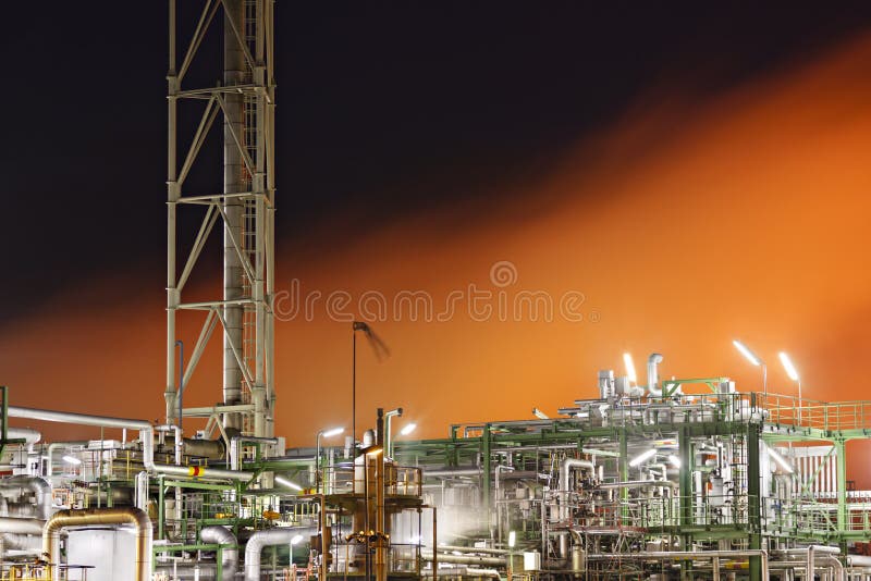 Oil Refinery with Steam stock photo. Image of environment - 1942436