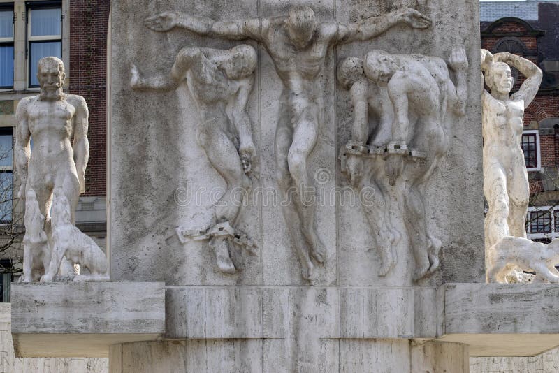 Detail of the Remembrance of the Dead Statue at Amsterdam the ...
