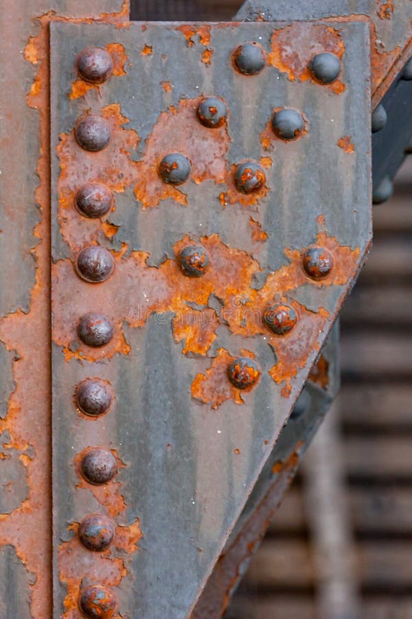 Detail of Rivets on an Iron Bridge Stock Image - Image of metal, detail ...
